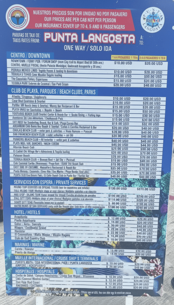 Taxis In Cozumel: Tips + Prices (2026)